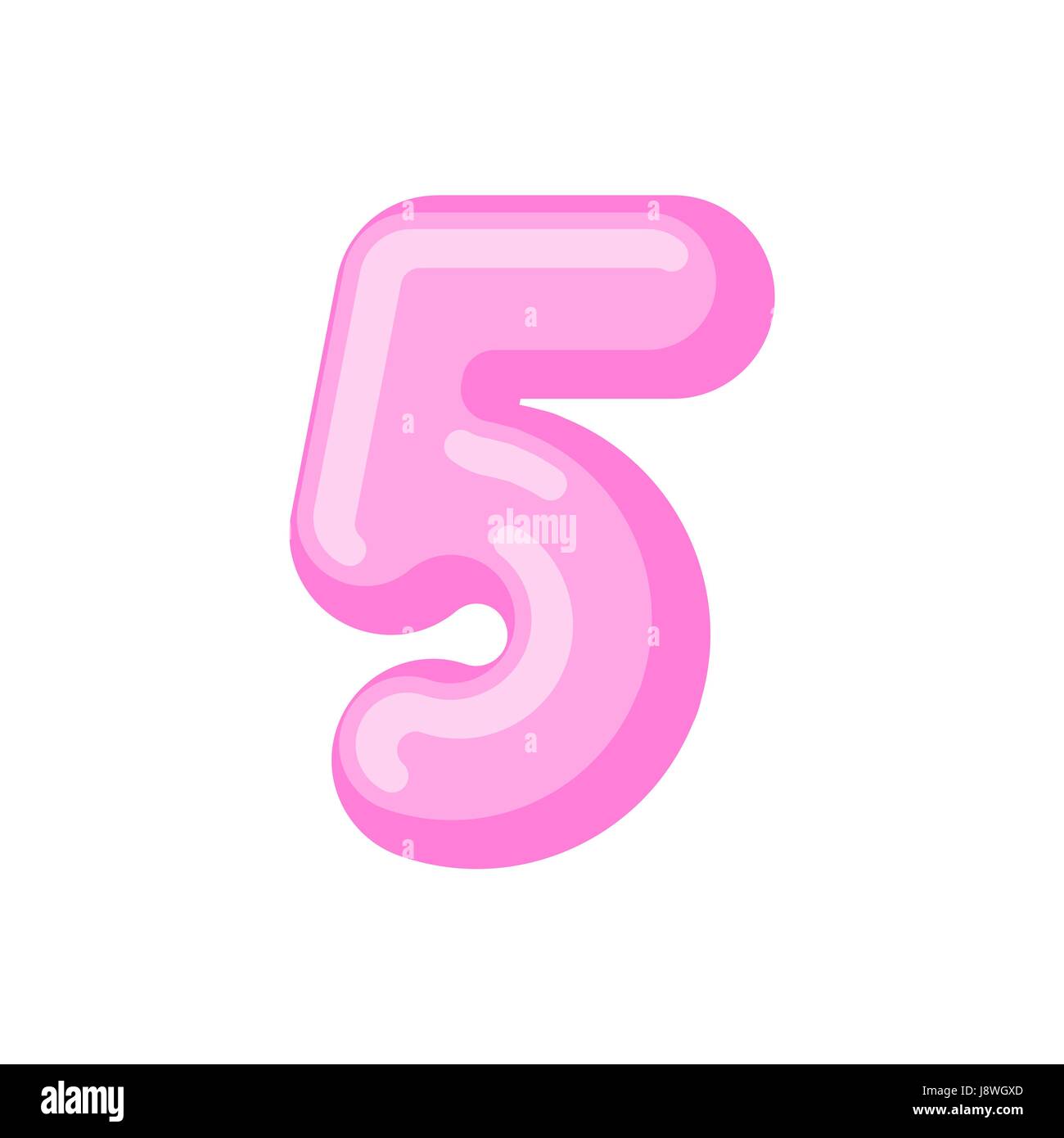 Number 5 candy font. Caramel alphabet five. lollipop lettering. Sweet ...