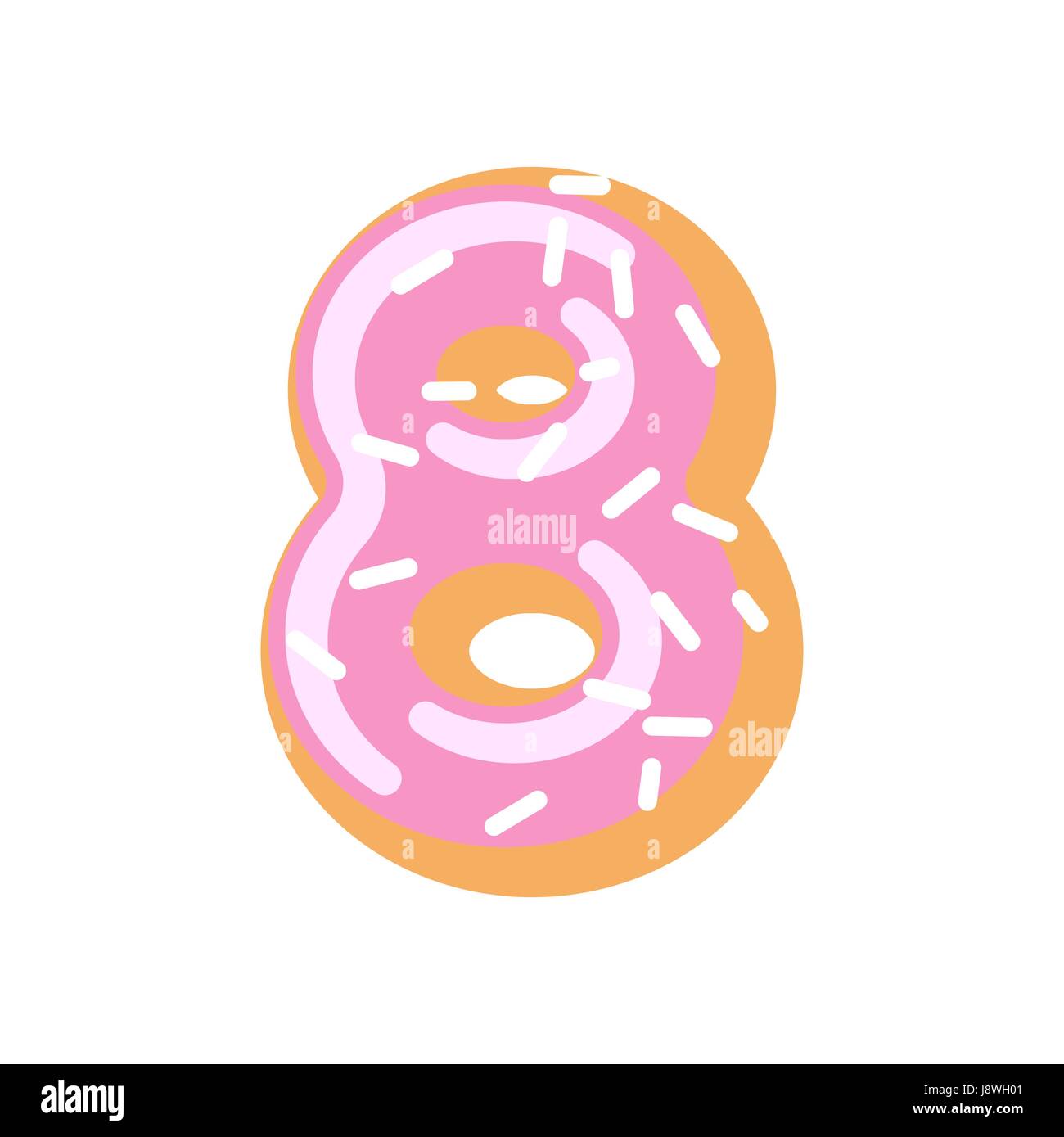 Number 8 donut. Doughnut font. Sweet alphabet. candy lettering. food ...