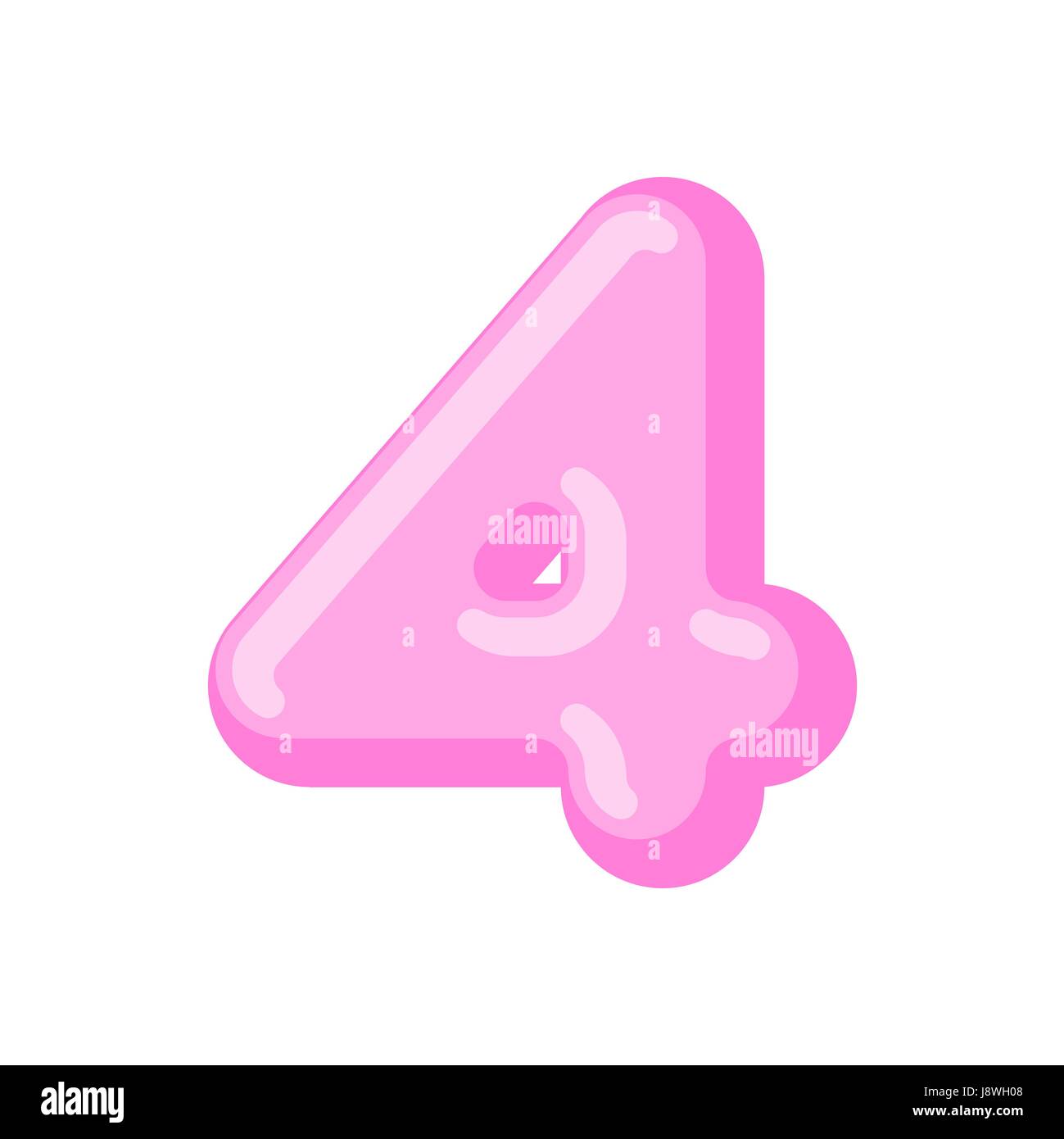 Number 4 candy font. Caramel alphabet four. lollipop lettering. Sweet ...