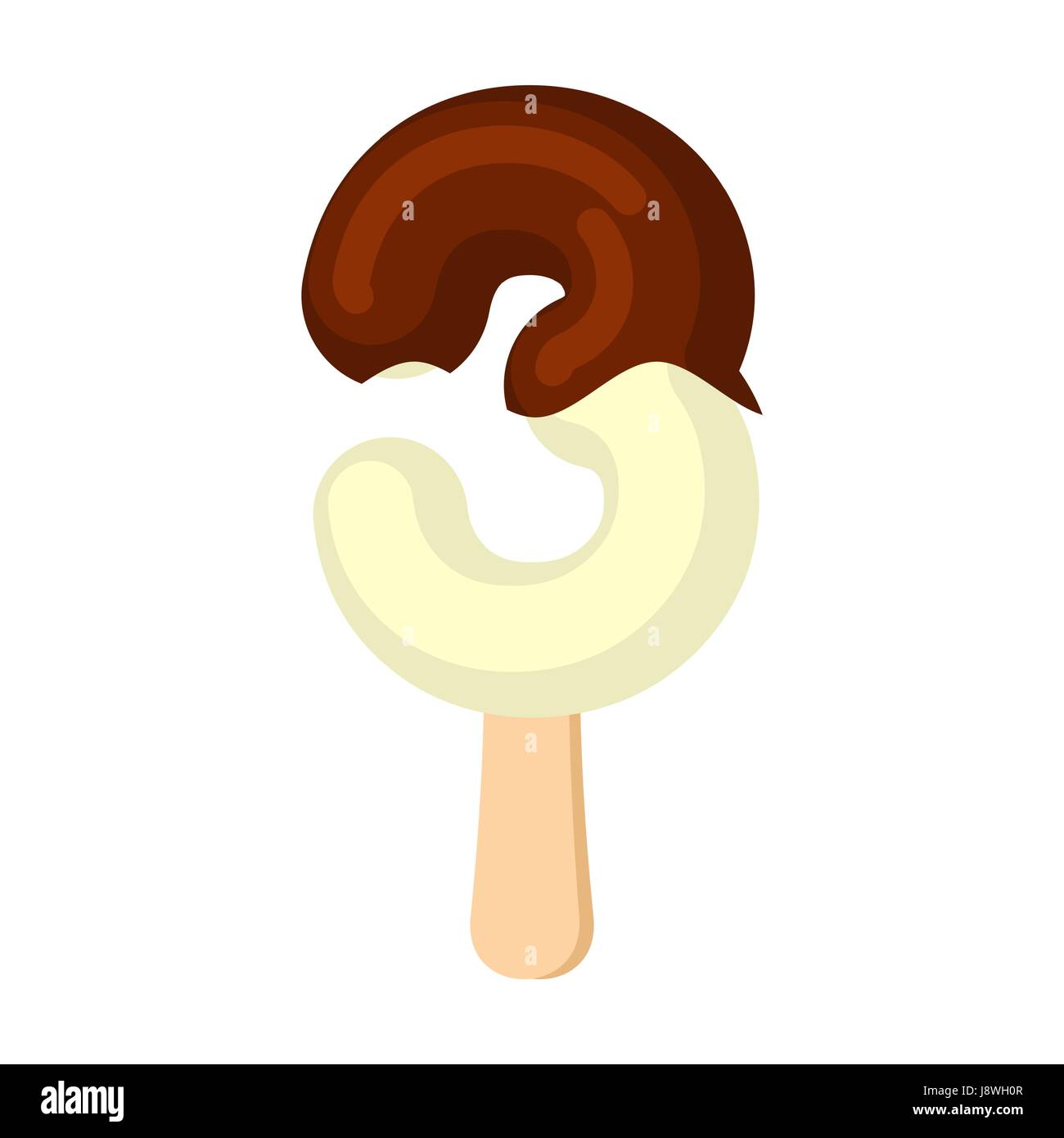 Number 3 Ice Cream font. Popsicle alphabet three. Cold Sweet lettering ...