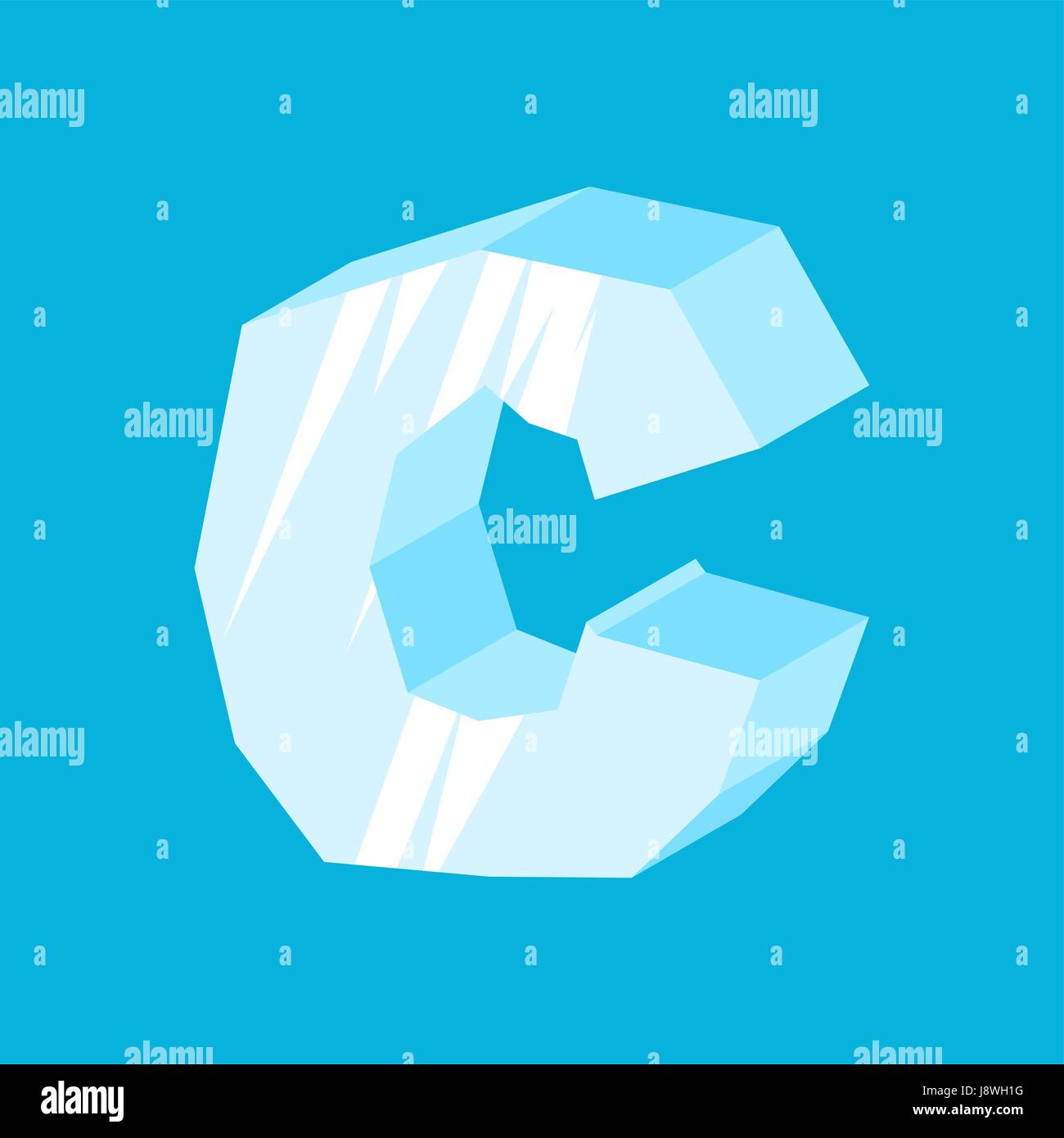 letter C ice font. Icicles alphabet. freeze lettering. Iceberg ABC sign ...