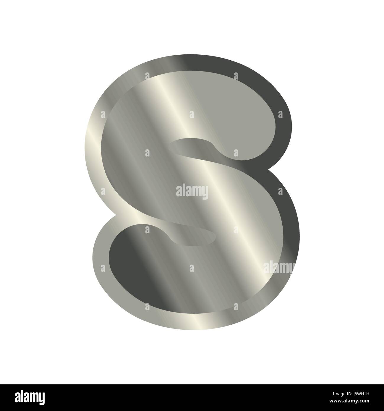 Letter S steel font. Metal alphabet sign. Iron ABC symbol. chromium ...