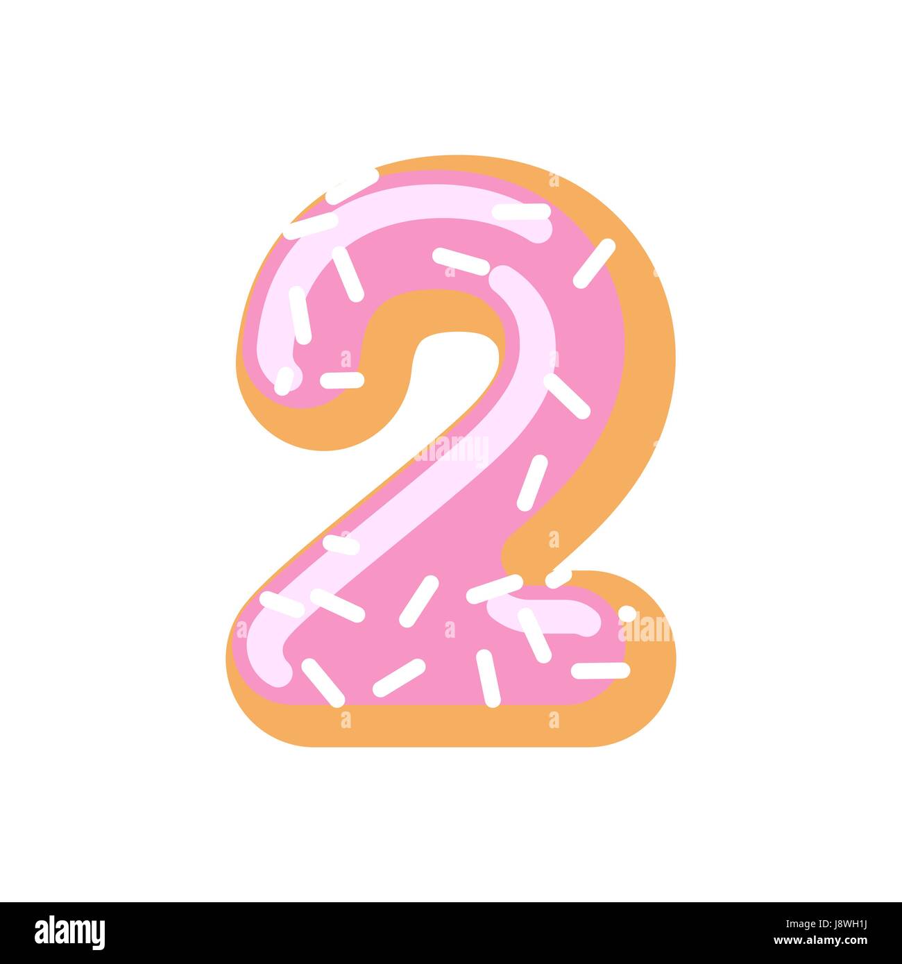 Number 2 donut. Doughnut font two. Sweet alphabet. candy lettering ...