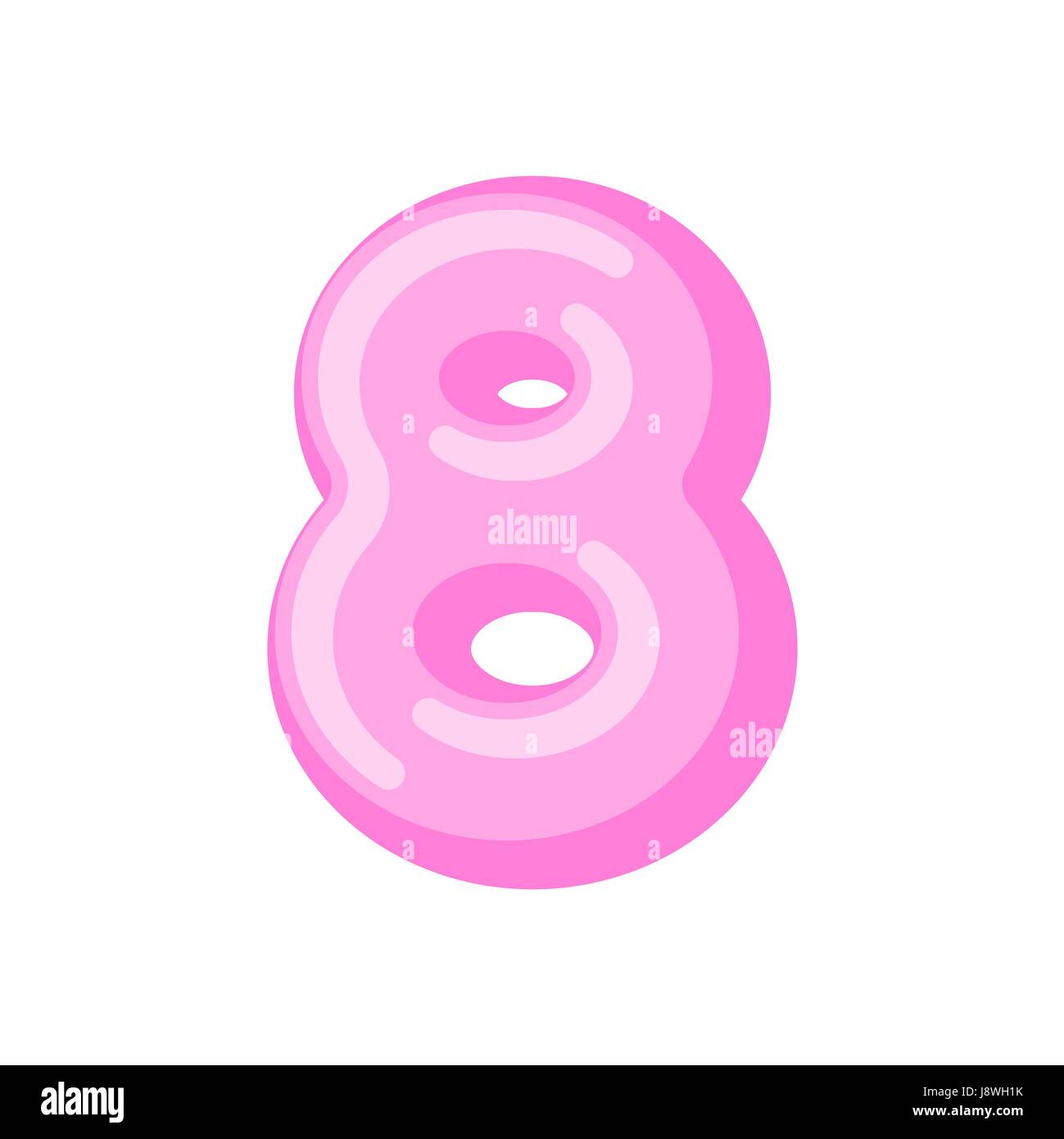 Number 8 candy font. Caramel alphabet eight. lollipop lettering. Sweet ...
