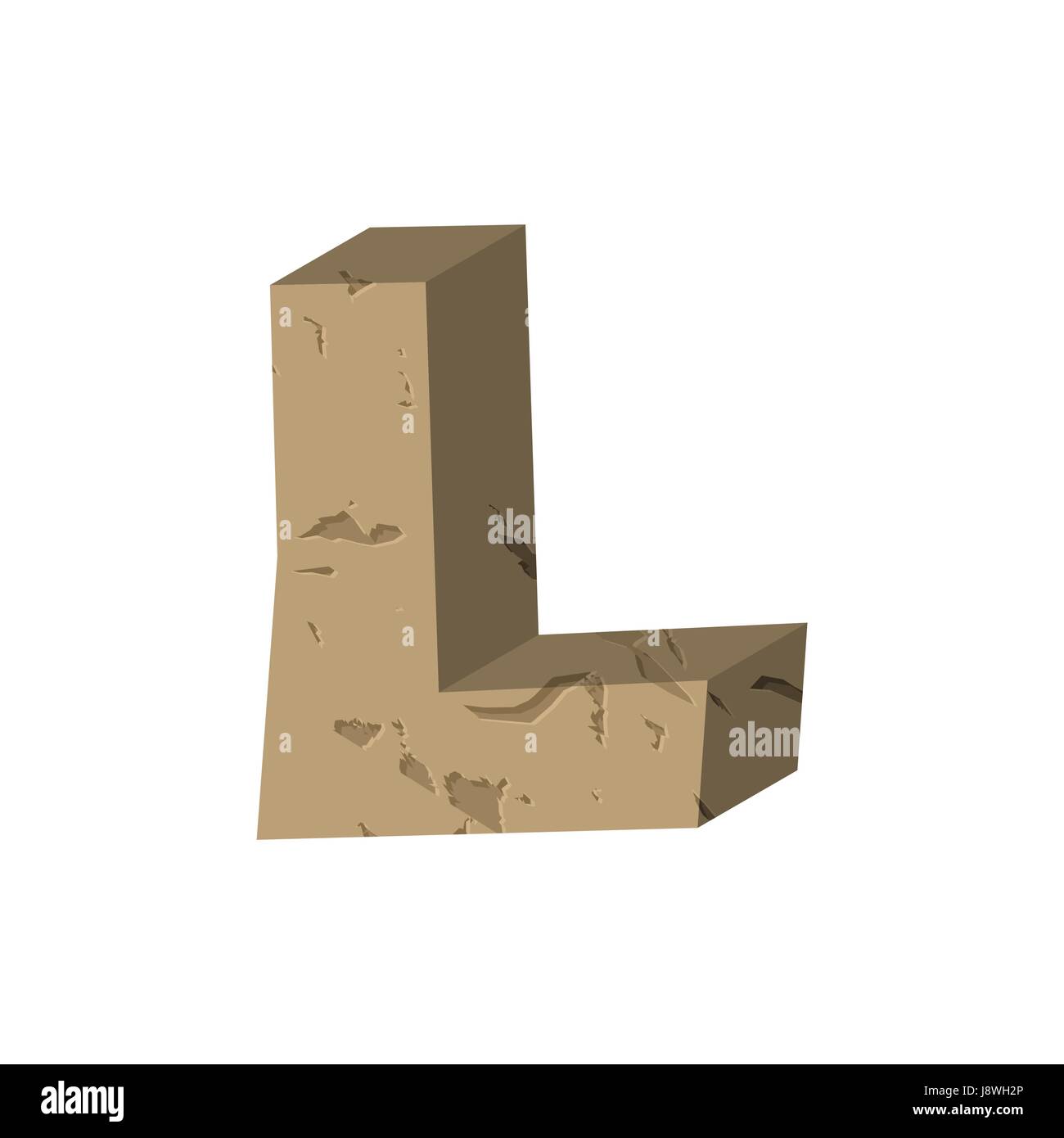 Letter L stone font. Rock alphabet symbol. Stones crag ABC sign Stock ...