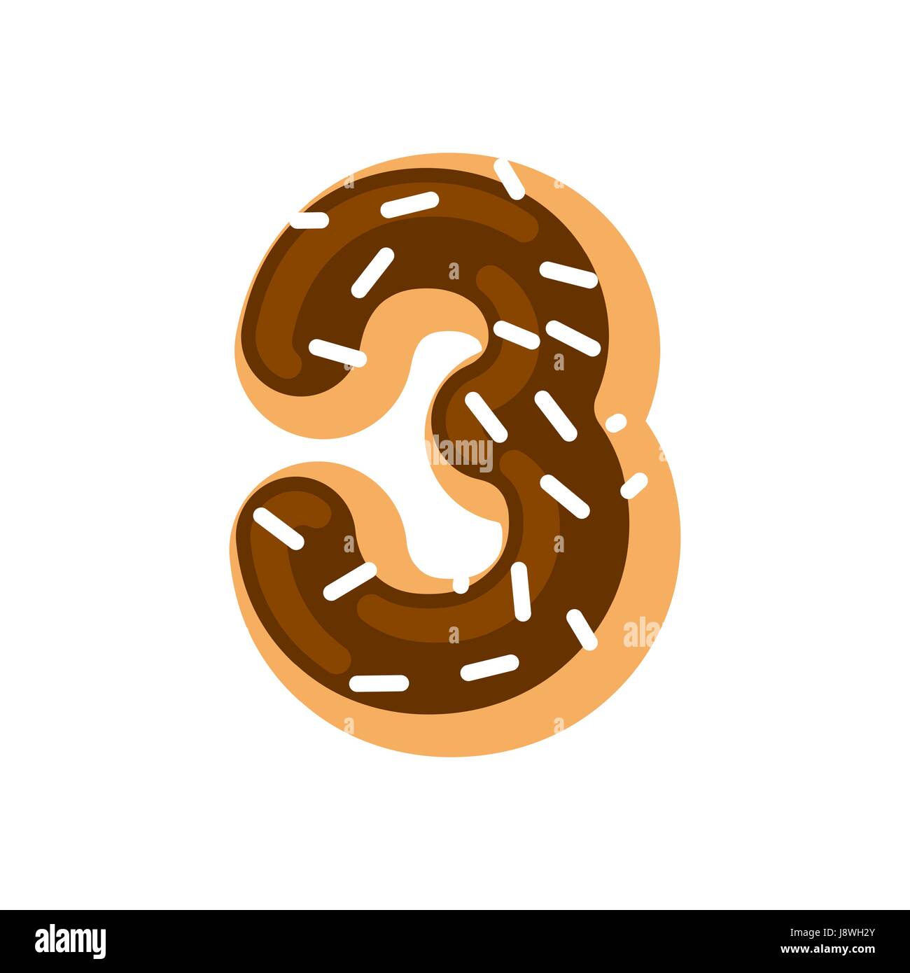 Number 3 donut. Doughnut font three. Sweet alphabet. candy lettering ...