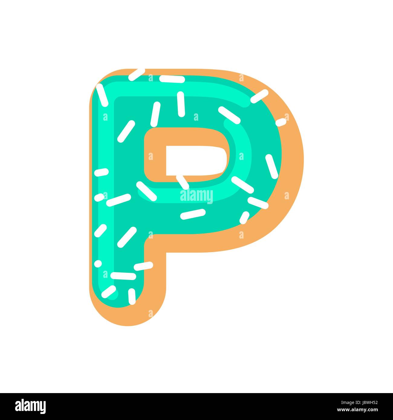 Letter P donut font. Doughnut alphabet. Sweet lettering. candy ABC sign ...