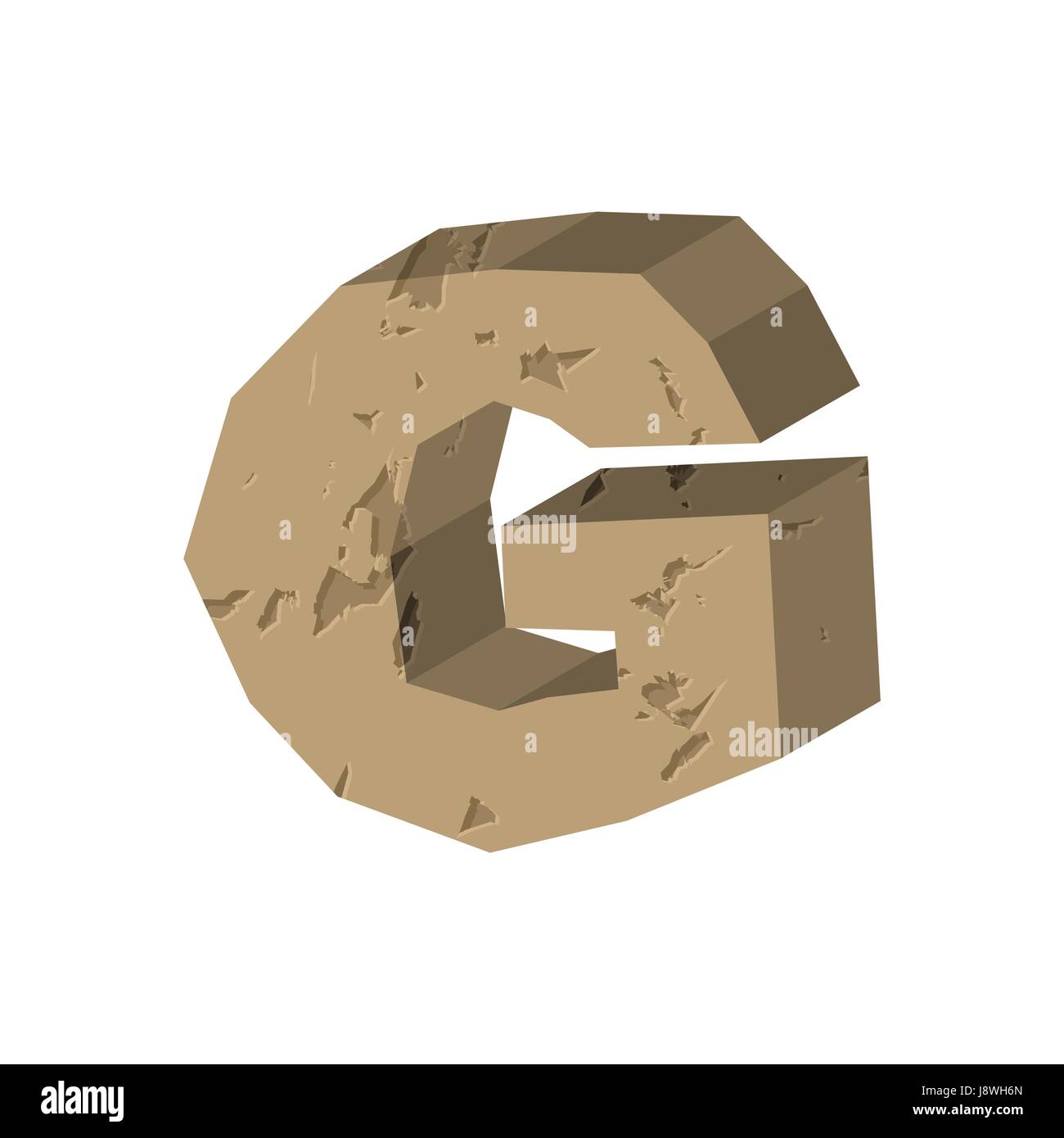 Letter G stone font. Rock alphabet symbol. Stones crag ABC sign Stock ...