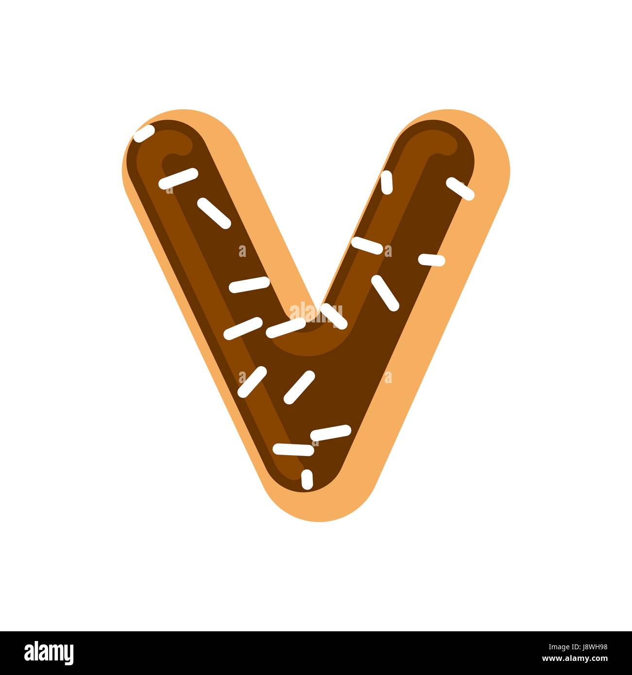 Letter V donut font. Doughnut alphabet. Sweet lettering. candy ABC sign ...