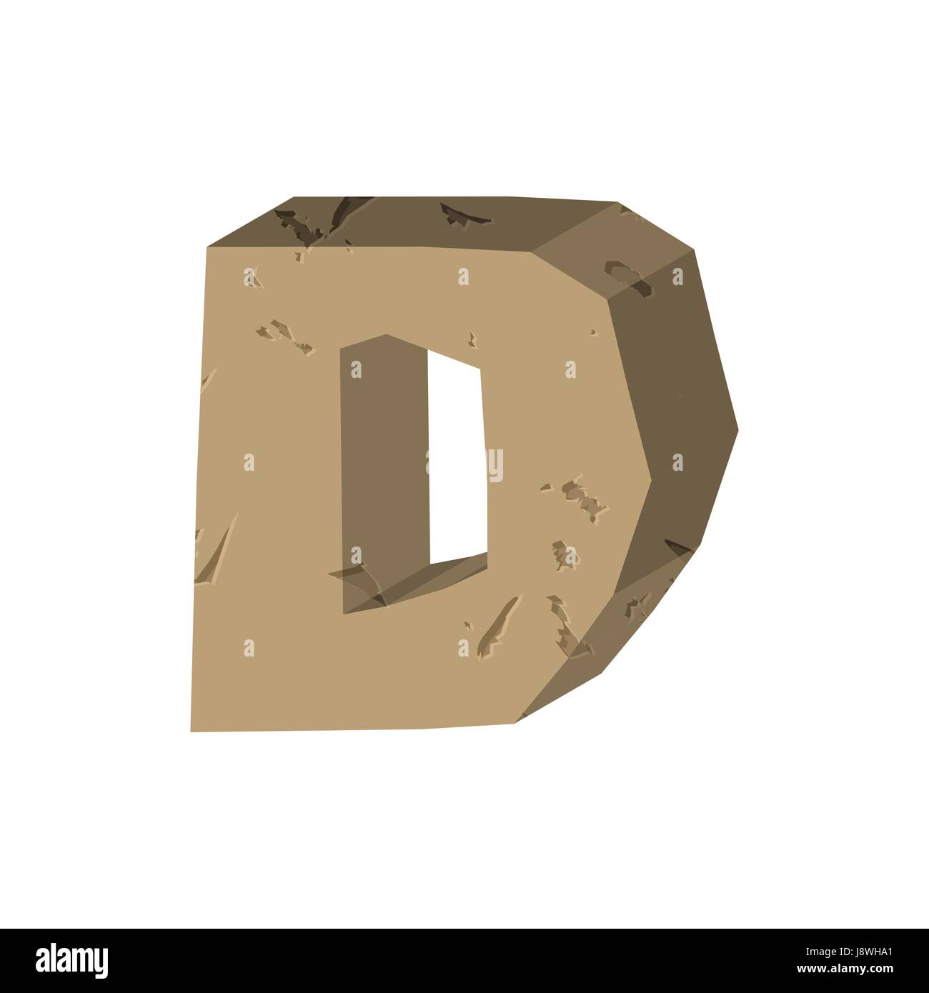 Letter D stone font. Rock alphabet symbol. Stones crag ABC sign Stock ...
