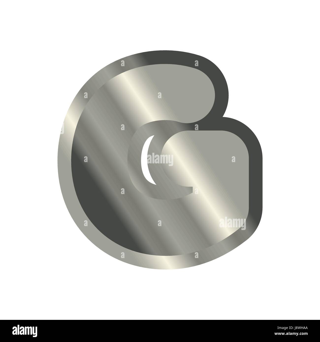 Letter G steel font. Metal alphabet sign. Iron ABC symbol. chromium ...