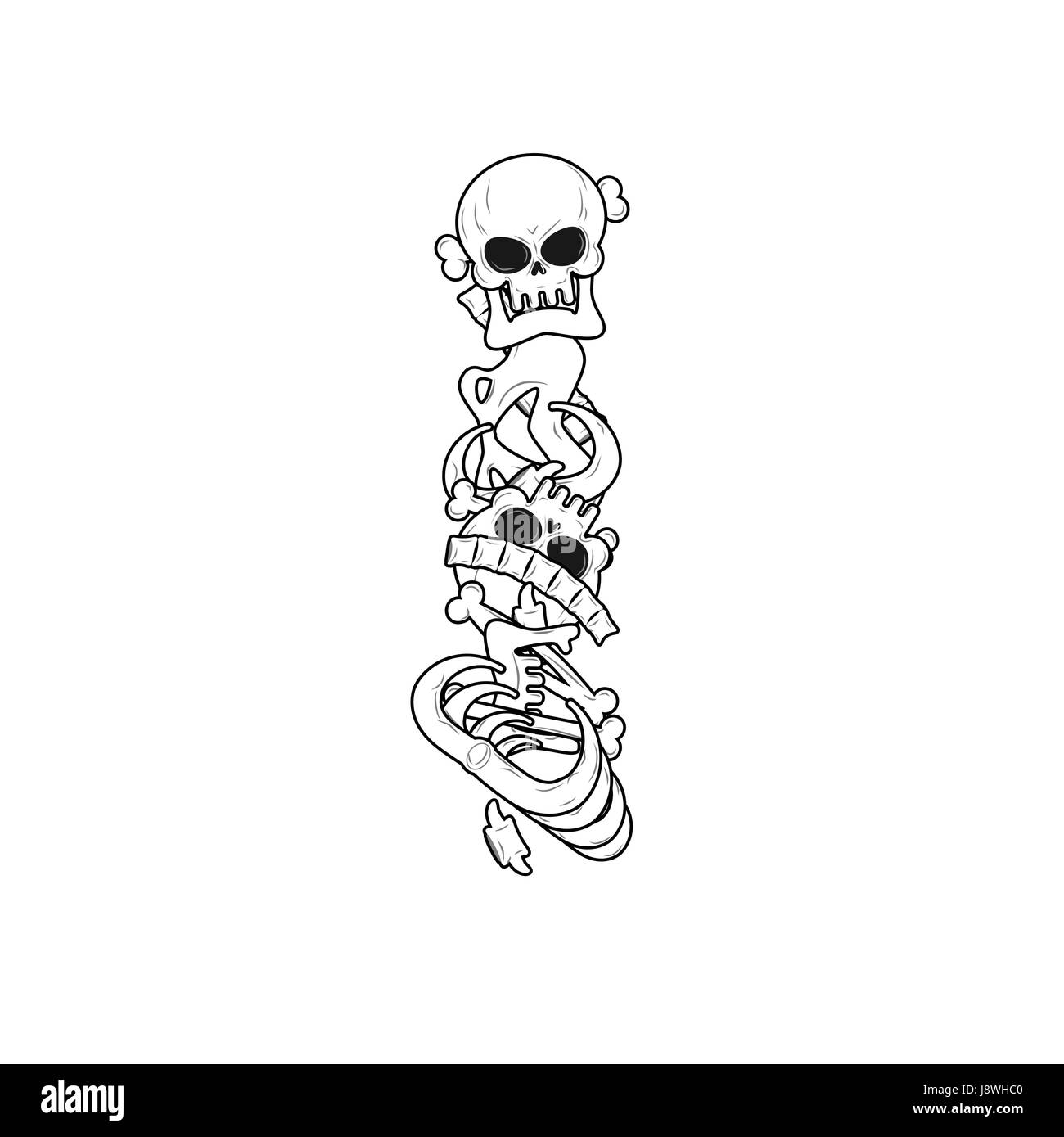 Letter I skeleton Bones Font. Anatomy of an alphabet symbol. dead ABC ...