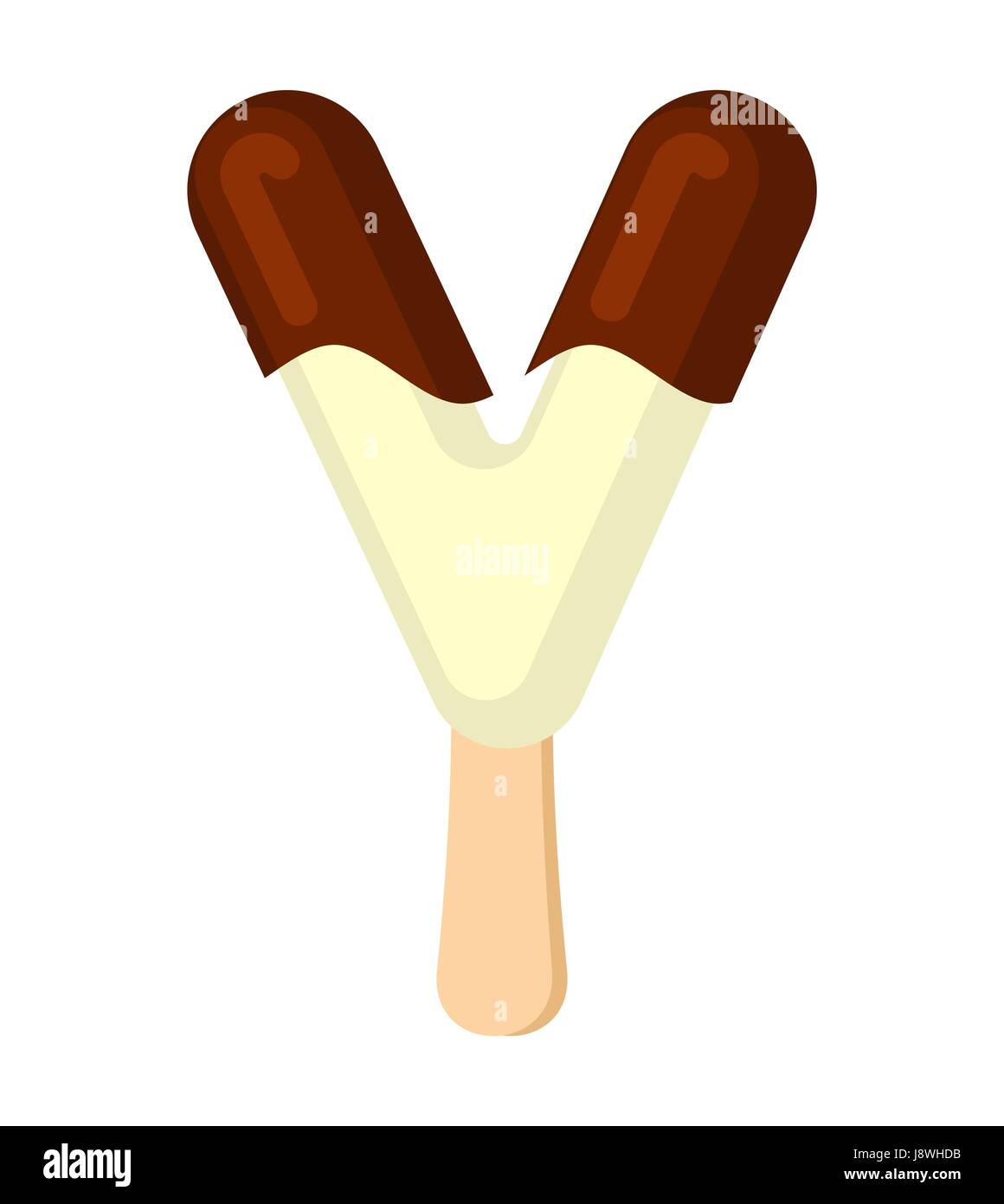Letter V Ice Cream font. Popsicle alphabet. Cold Sweet lettering ...