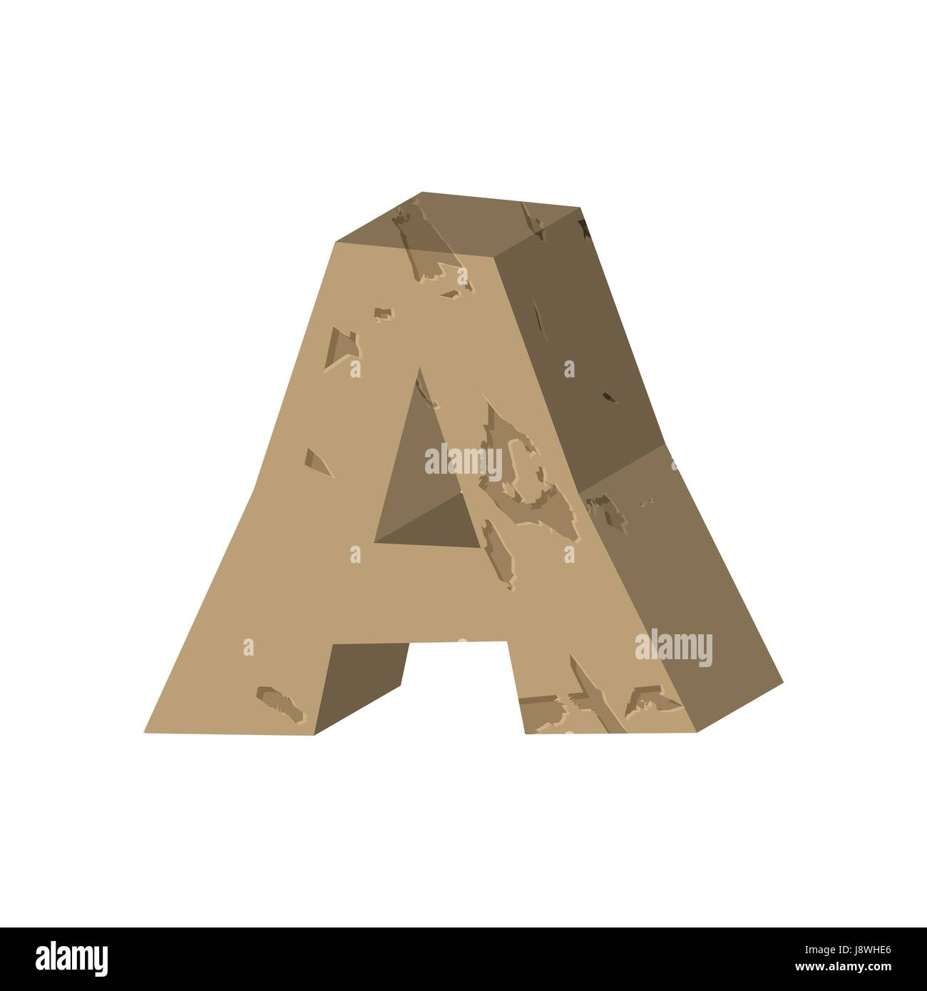 Letter A stone font. Rock alphabet symbol. Stones crag ABC sign Stock ...