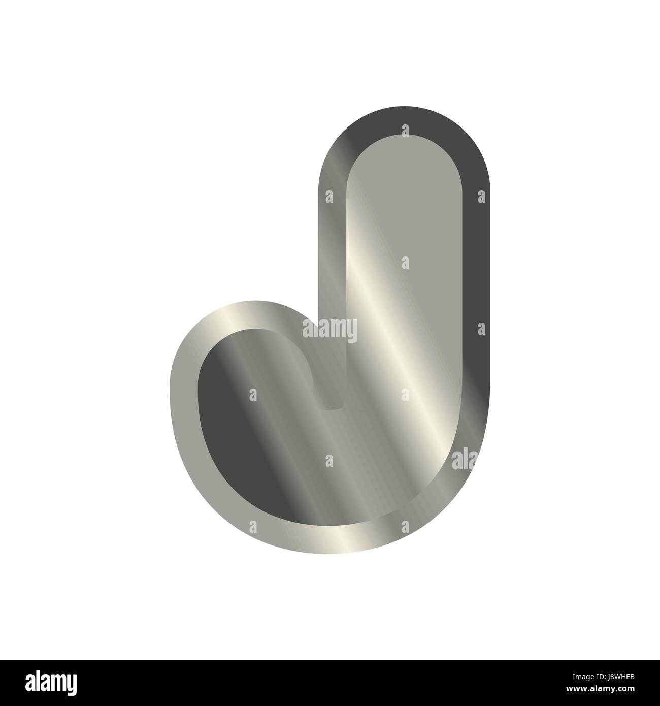 Letter J steel font. Metal alphabet sign. Iron ABC symbol. chromium ...