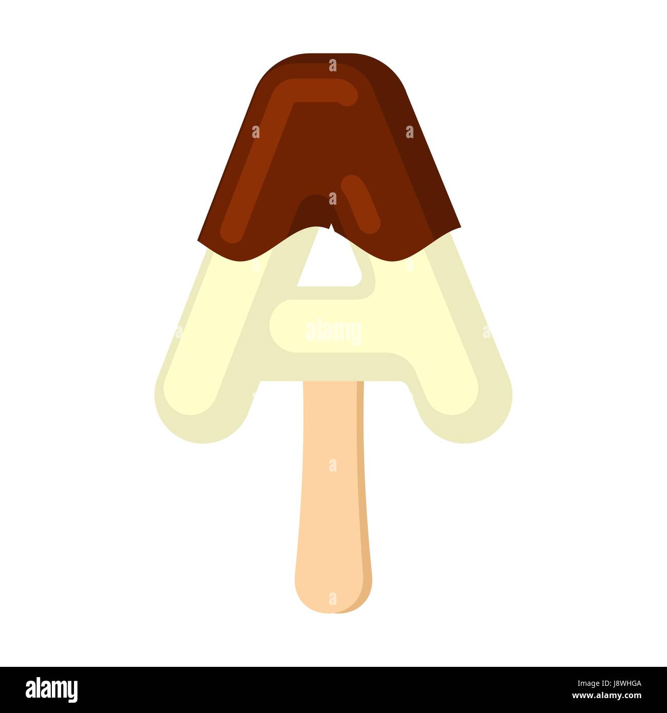 Letter A Ice Cream font. Popsicle alphabet. Cold Sweet lettering ...