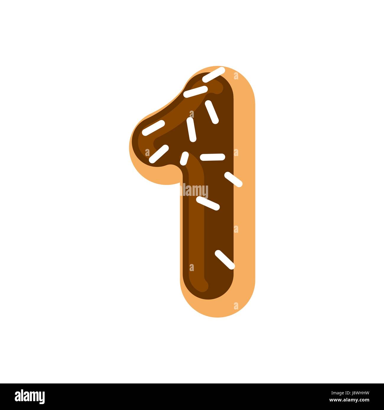 Number 1 donut. Doughnut font one. Sweet alphabet. candy lettering ...