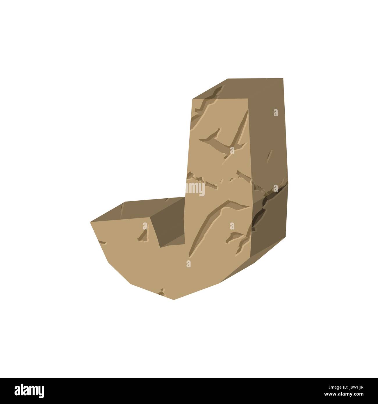 Letter J stone font. Rock alphabet symbol. Stones crag ABC sign Stock ...