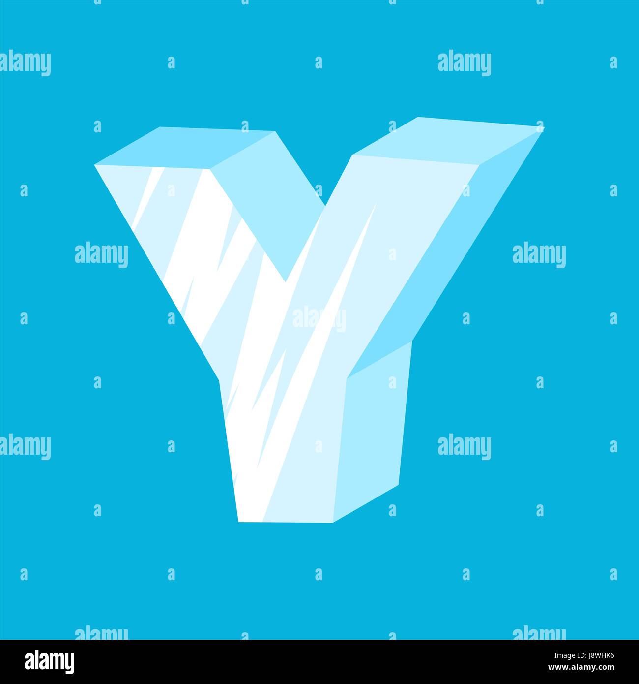 letter Y ice font. Icicles alphabet. freeze lettering. Iceberg ABC sign ...