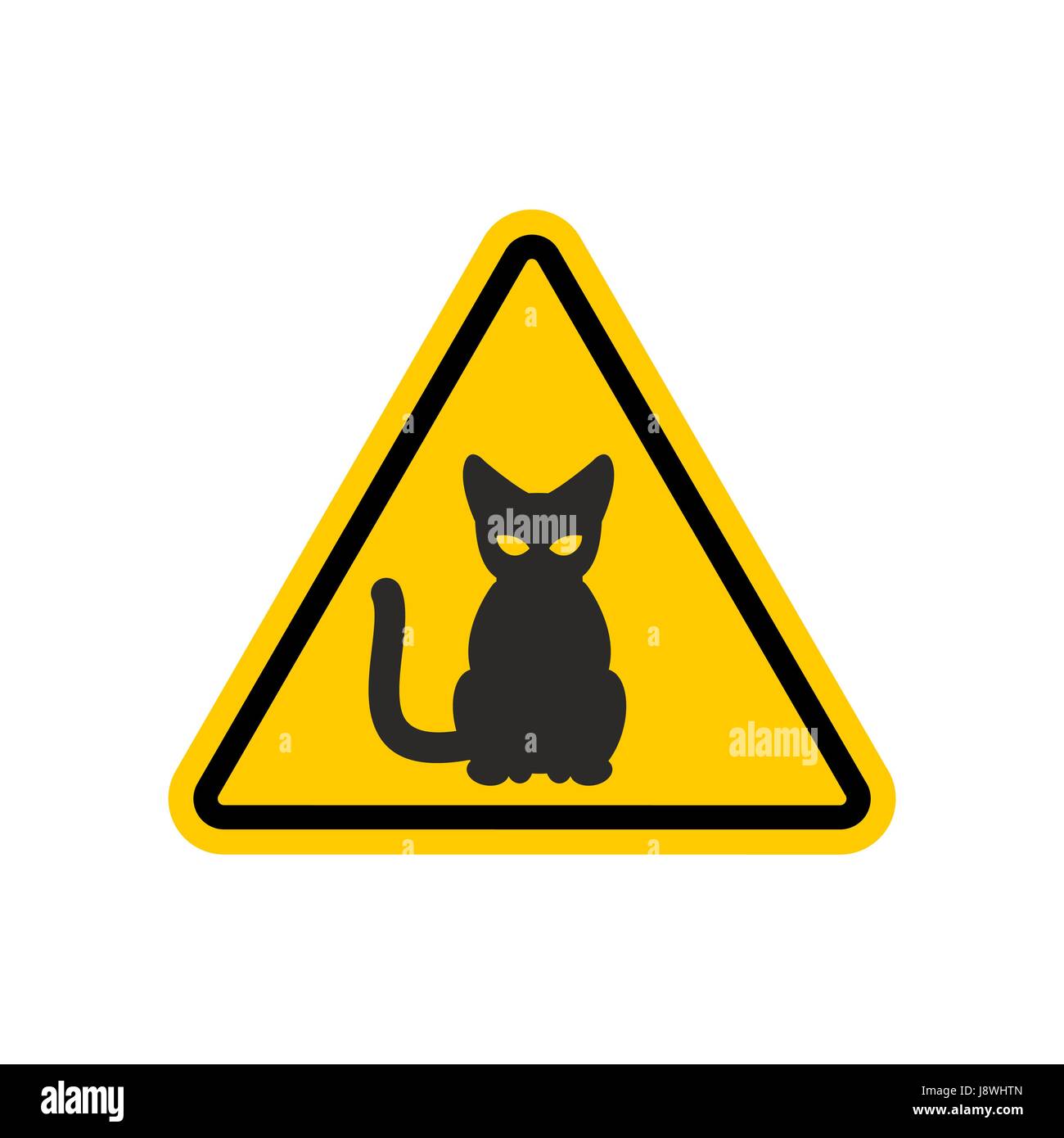 Attention cat. Danger yellow road sign. Pet Caution Stock Vector Image ...