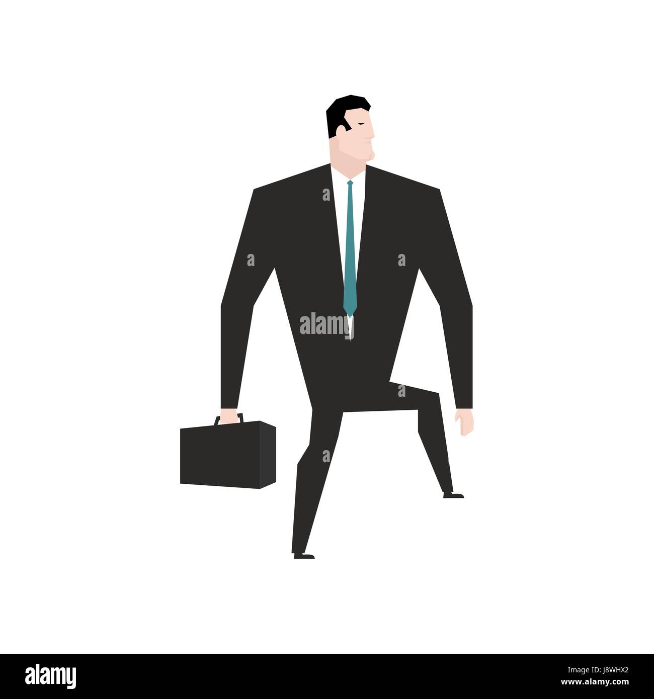 Businessman steps forward. Guy goes on white background. Movement in ...