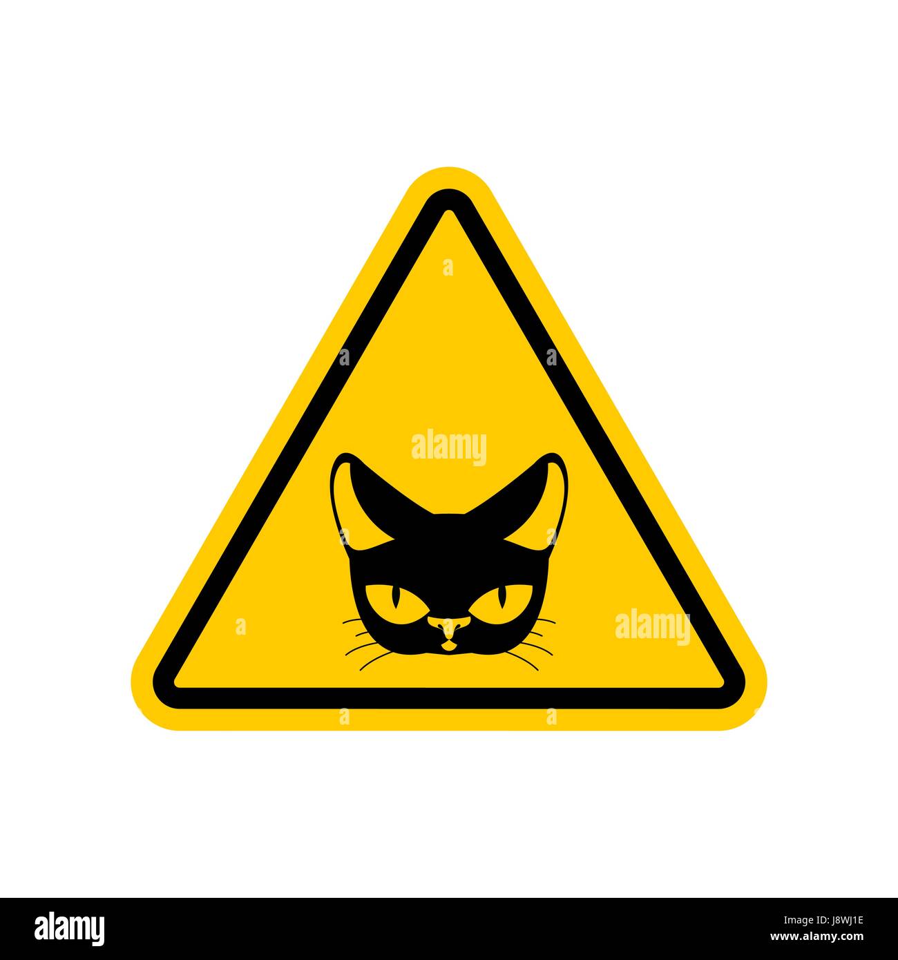 Attention cat. Danger yellow road sign. Pet Caution Stock Vector Image ...