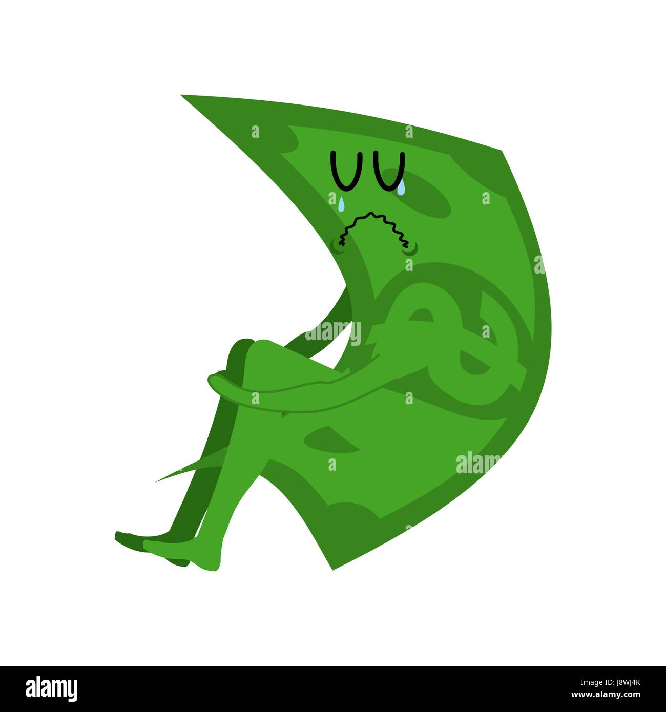 Sad money. sorrowful cash. Crying dollar. Sadness Finance Stock Vector ...