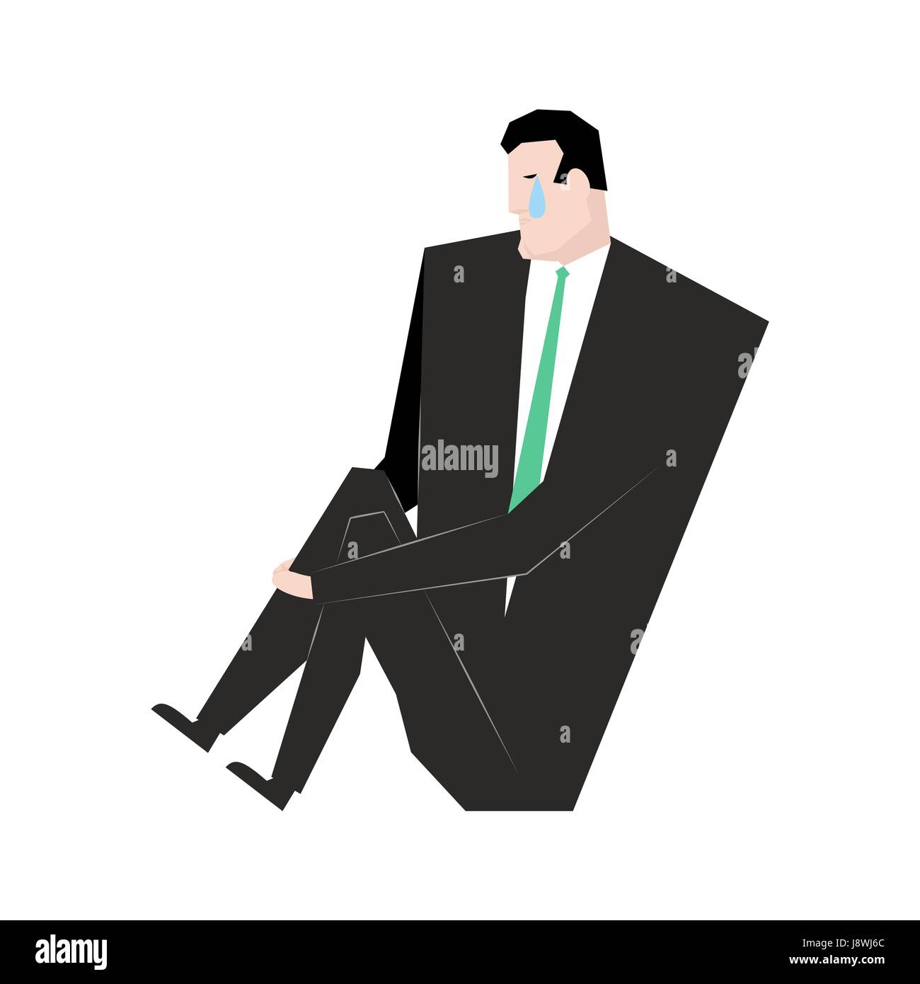 Sad businessman. sorrowful boss. Crying guy. Sadness manager Stock ...