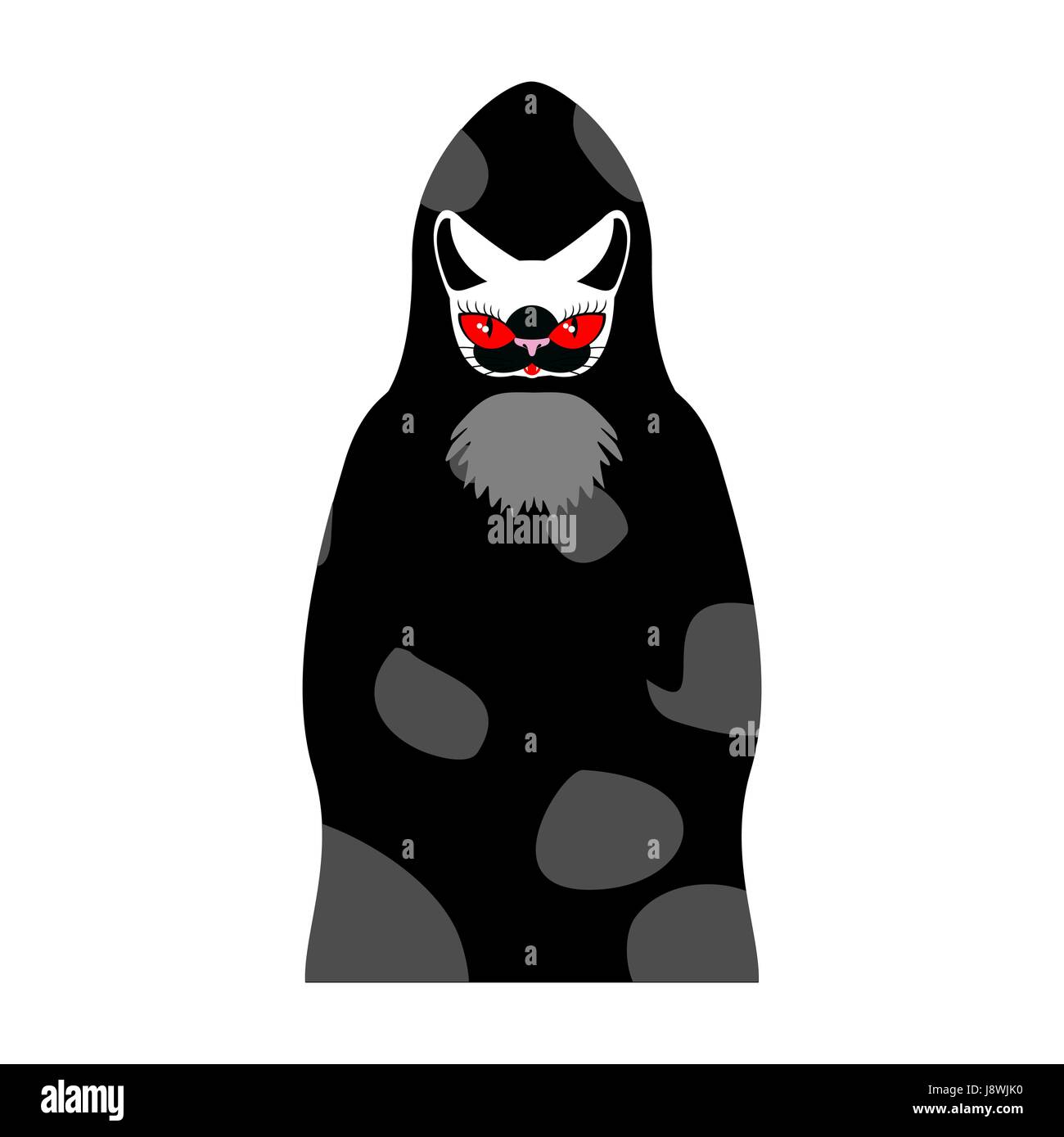 Grim Reaper Cat. death with cats head. Pet in hood Stock Vector Image ...