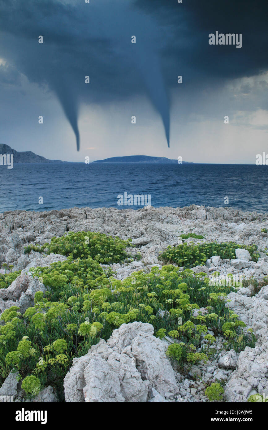 tornado over sea Stock Photo - Alamy