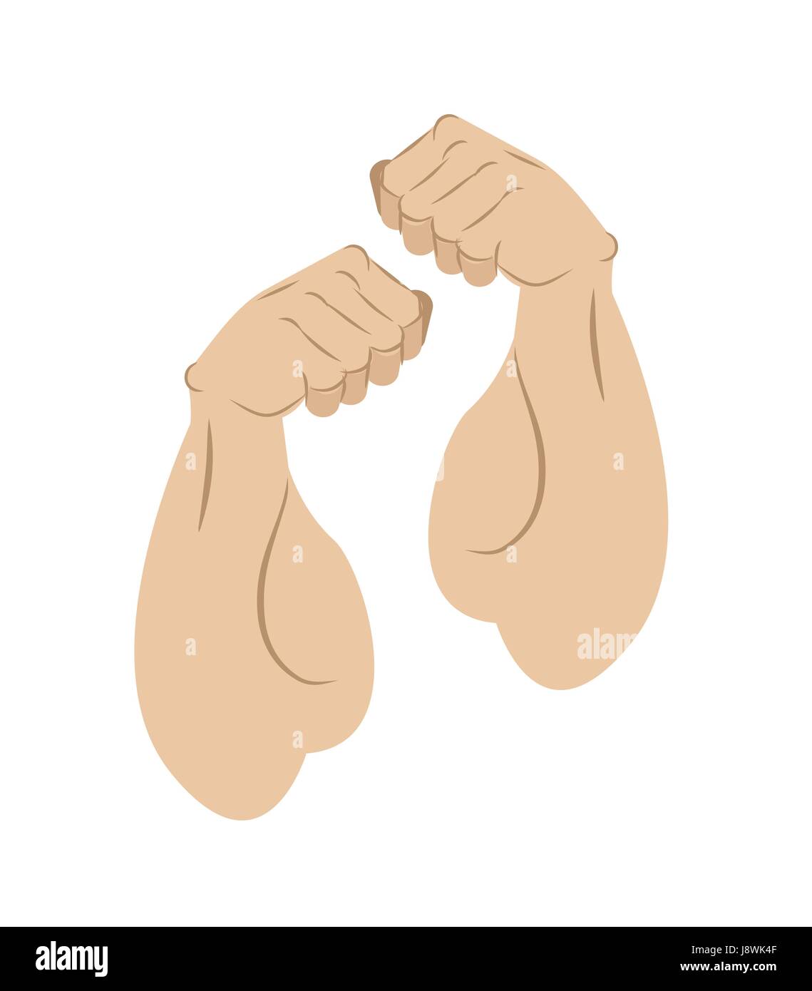 Hands fighter isolated. Fists battler on white background Stock Vector ...