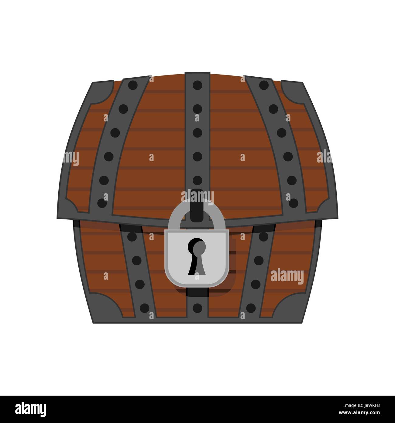 Closed old trunk isolated. Wooden box with jewelry Stock Vector Image ...