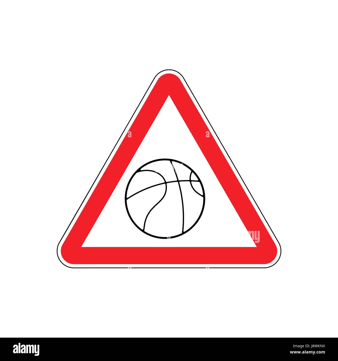 Attention basketball. Dangers red road sign. Game Ball Caution Stock ...