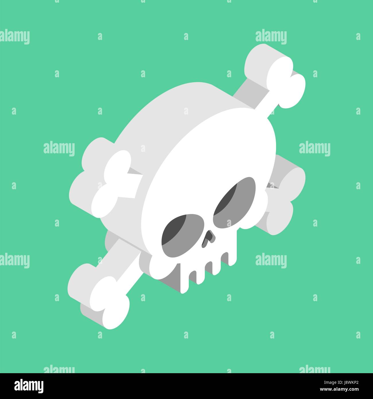 Skull and crossbones isolated. pirate Danger sign. skeleton head symbol ...