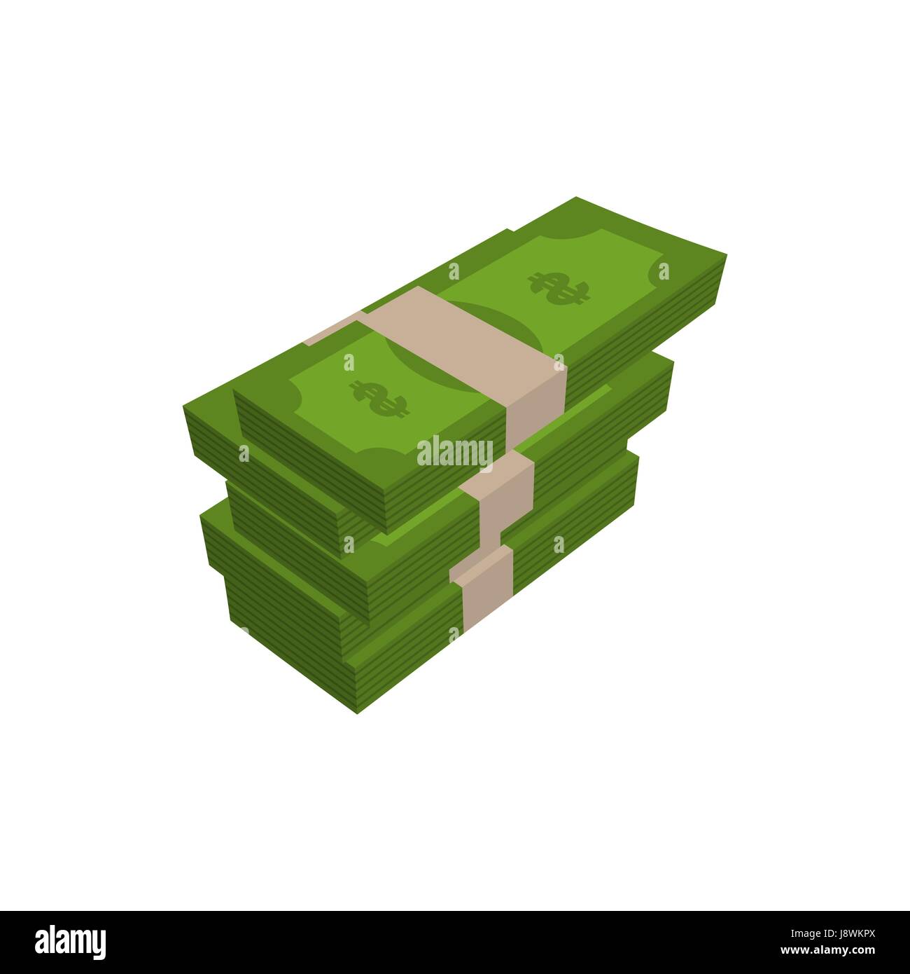 stack of money isolated. pile of cash on white background Stock Vector ...