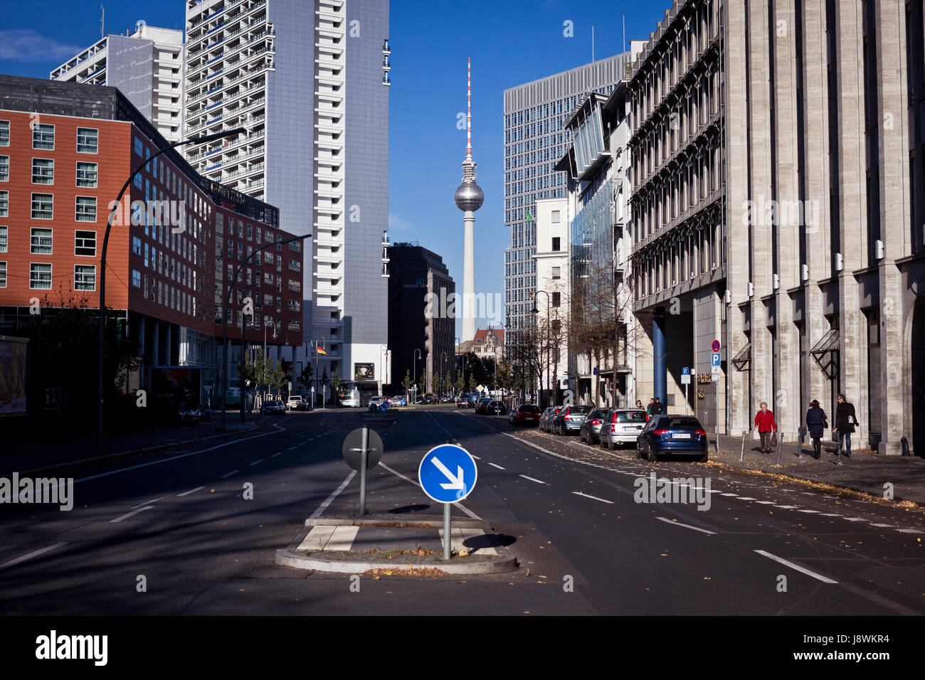 An empty road in the Mitte area of Berlin, Germany Stock Photo - Alamy
