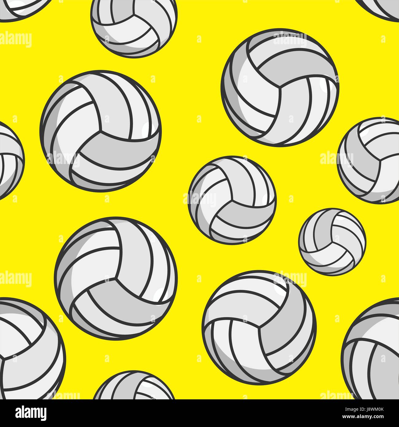 Volleyball seamless pattern. Sports accessory ornament. Volleyball ...