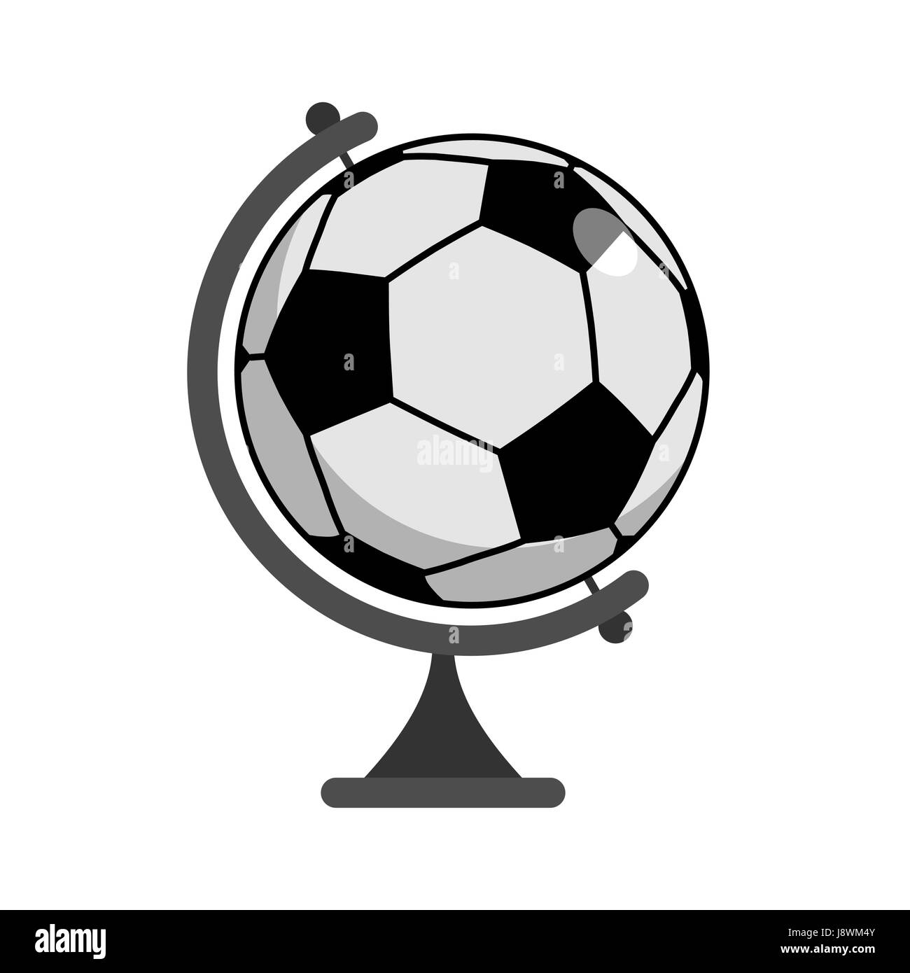 Soccer ball Globe. World game. Sports accessory as earth sphere. Scope ...