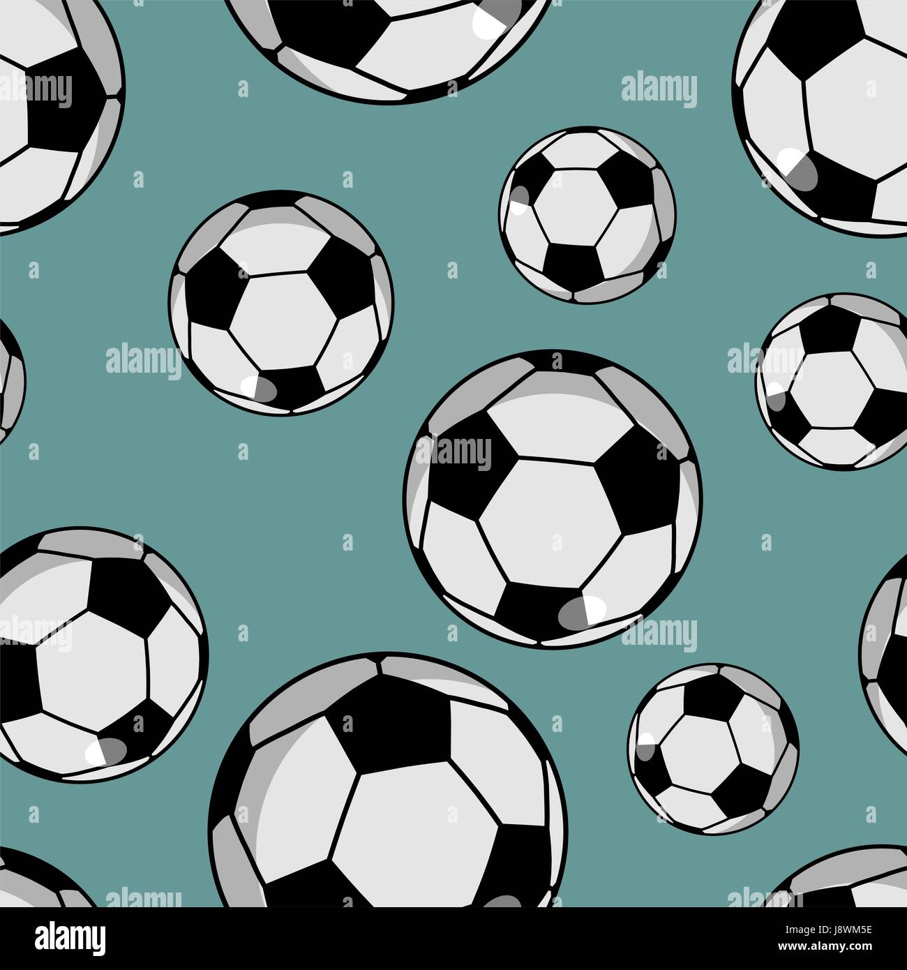 Soccer ball seamless pattern. Sports accessory ornament. Football ...