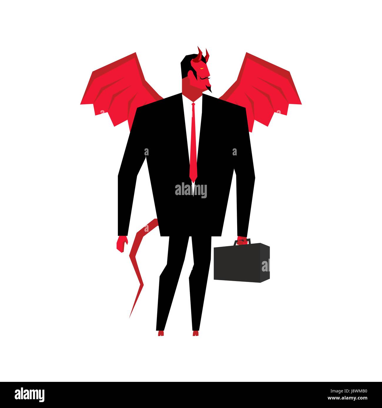 Devil businessman. Satan is boss of hell. Lucifer in business suit. Red ...
