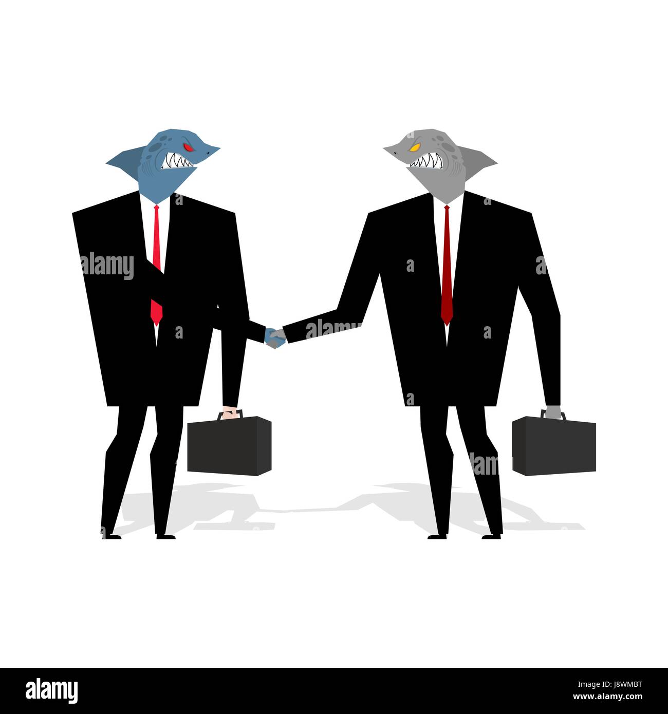 Business Sharks Handshake make deal. Professionals shake hands ...