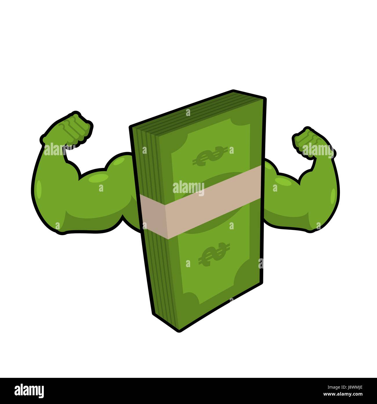 Strong dollar. Powerful cash. Potent money with big muscles. Hands ...