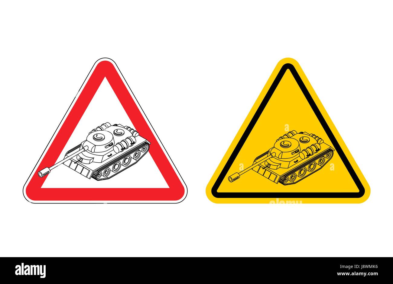 Warning signs on construction site Stock Vector Images - Alamy