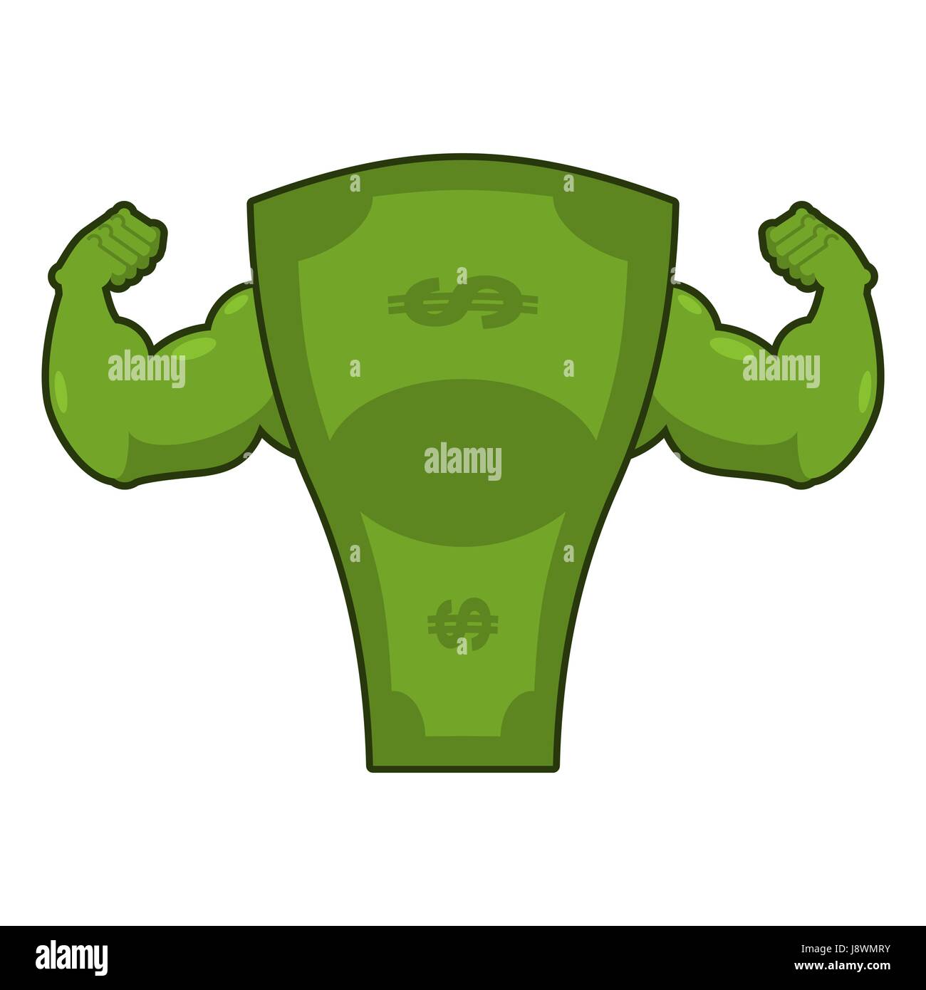 Strong dollar. Powerful cash. Potent money with big muscles. Hands ...