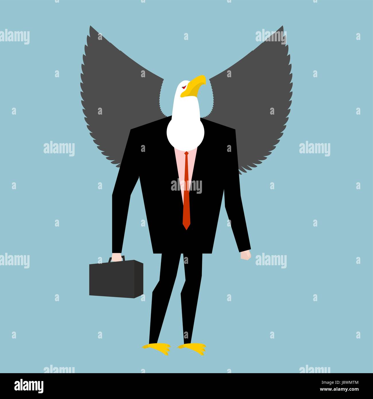 Eagle businessman. business bird in suit. Winged black manager in suit ...