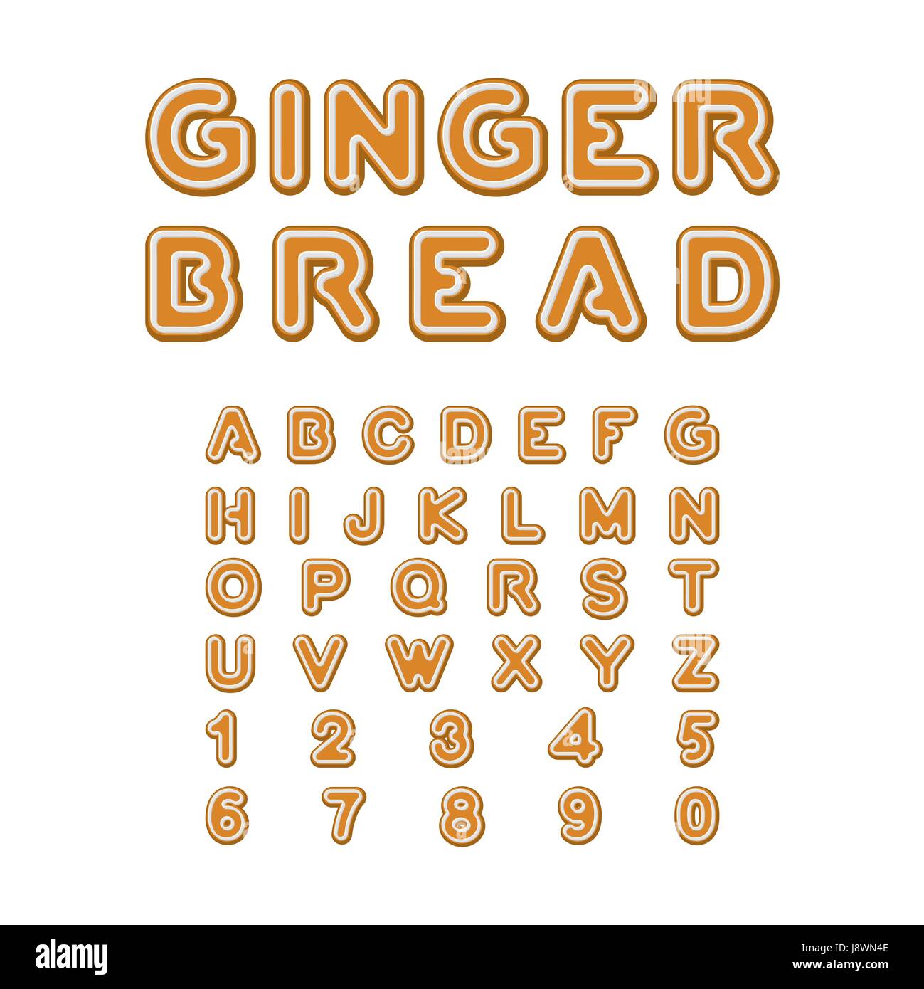 Gingerbread font. Christmas cookie Alphabet . Mint Cookies ABC. Baked ...