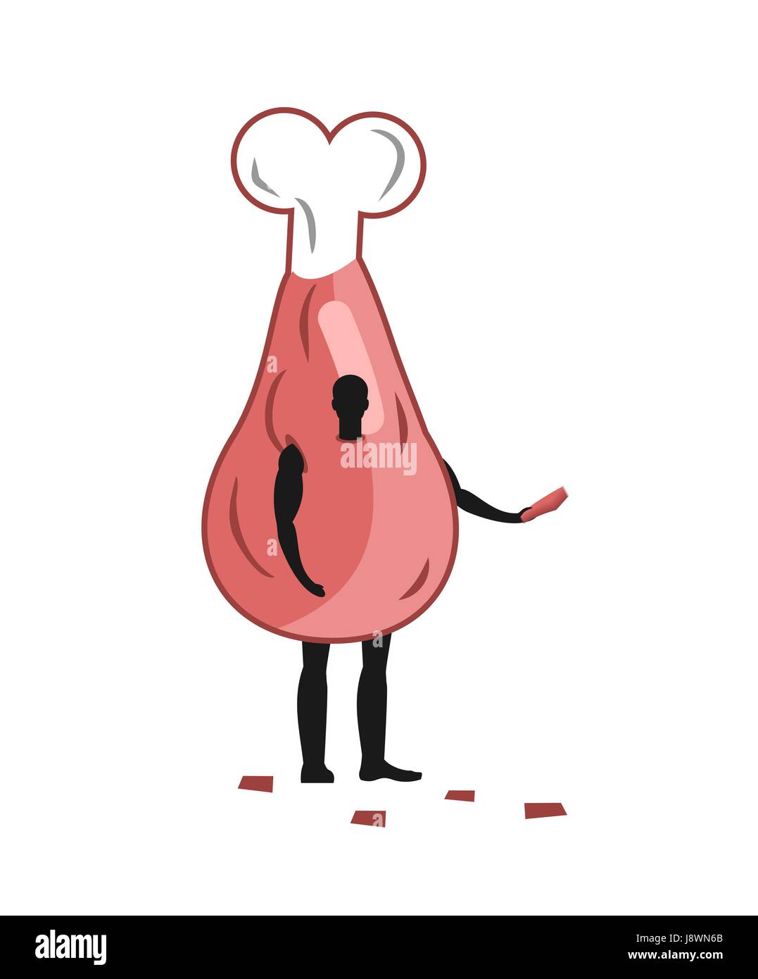 Ham costume man mascot promoter. Male in suit gammon distributes flyers ...