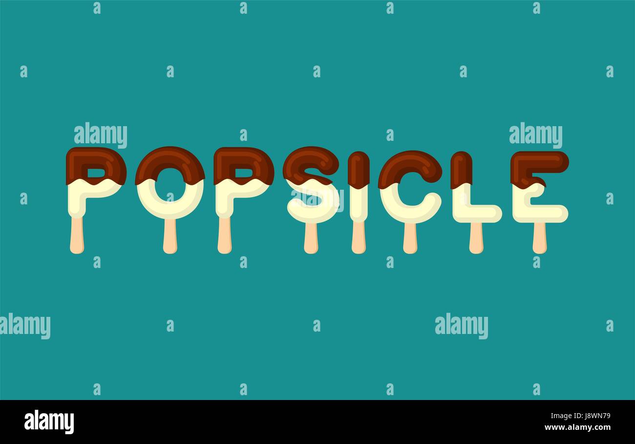 Popsicle typography. Ice cream lettering. Cold sweets alphabet Stock ...