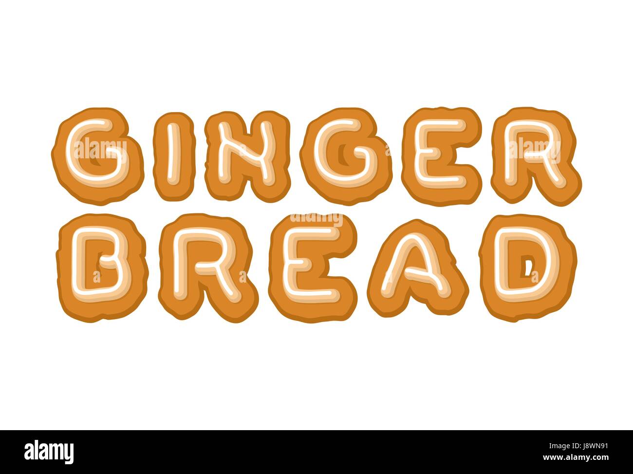 Gingerbread typography. Letters cookies. Food sweets lettering. Baking ...