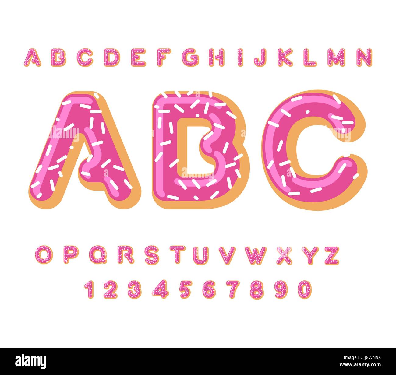 Donut ABC. pie alphabet. Baked in oil letters. icing and sprinkling ...